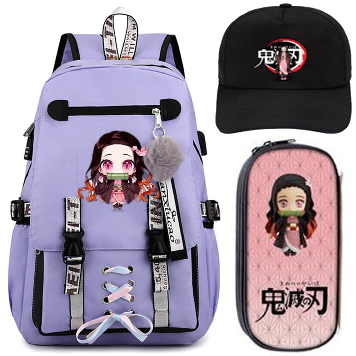 3pcs/set Rucksack Demon Slayer Nezuko School Backpacks - Walmart.com