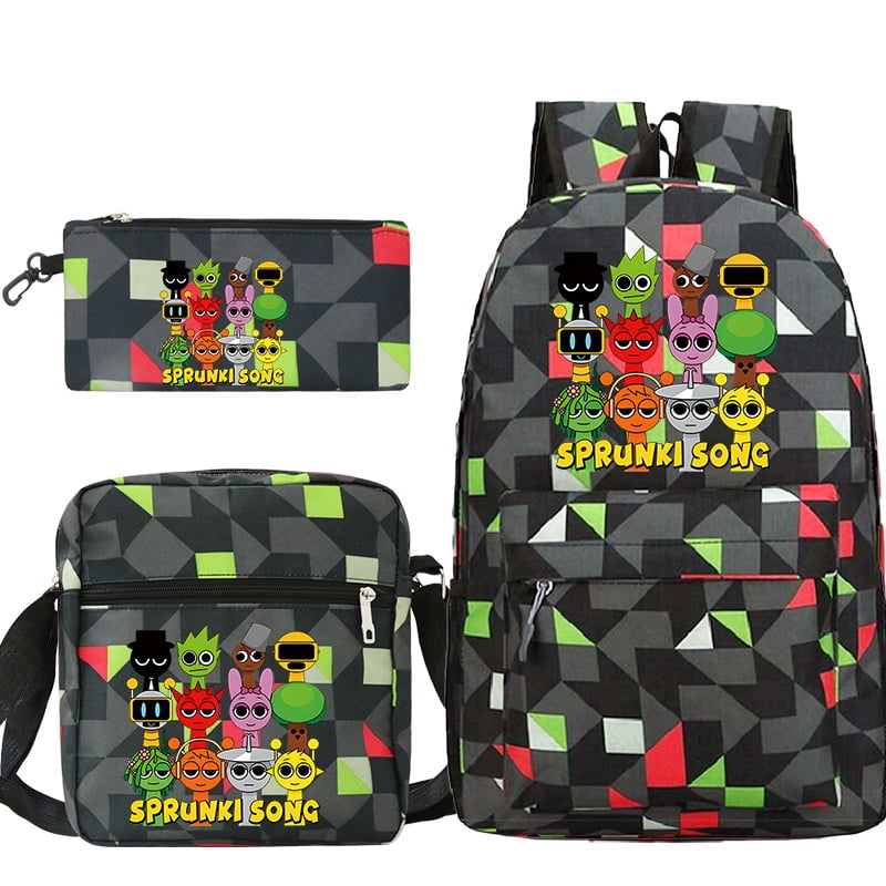 3pcs/set Sprunki School Backpack Bag Incredibox Sprunki School Bag ...