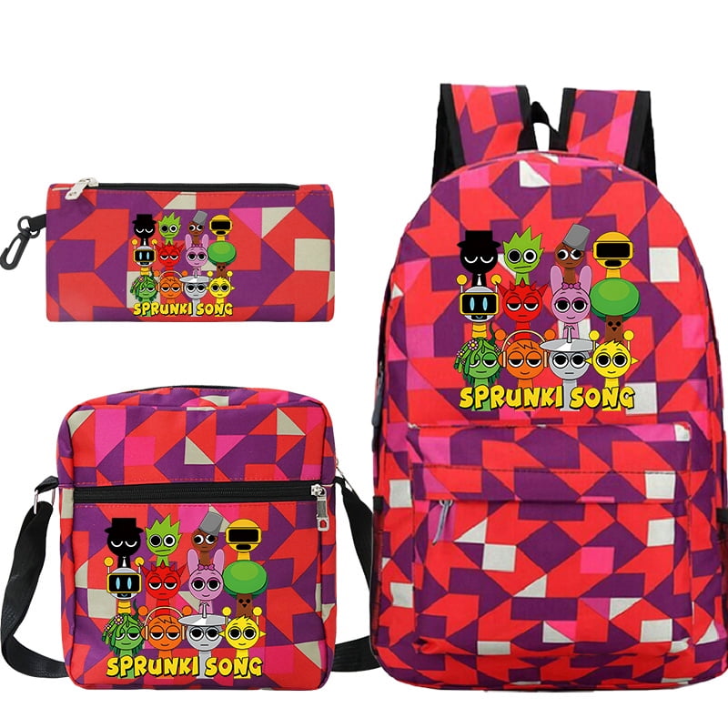 3pcs/set Sprunki School Backpack Bag Incredibox Sprunki School Bag ...
