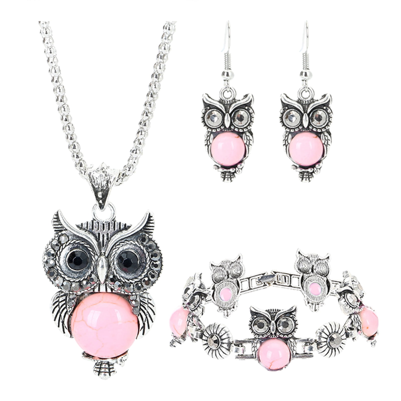 3pcs/set Western Vintage Calaite Jewelry Set National Night Owl Jewelry ...