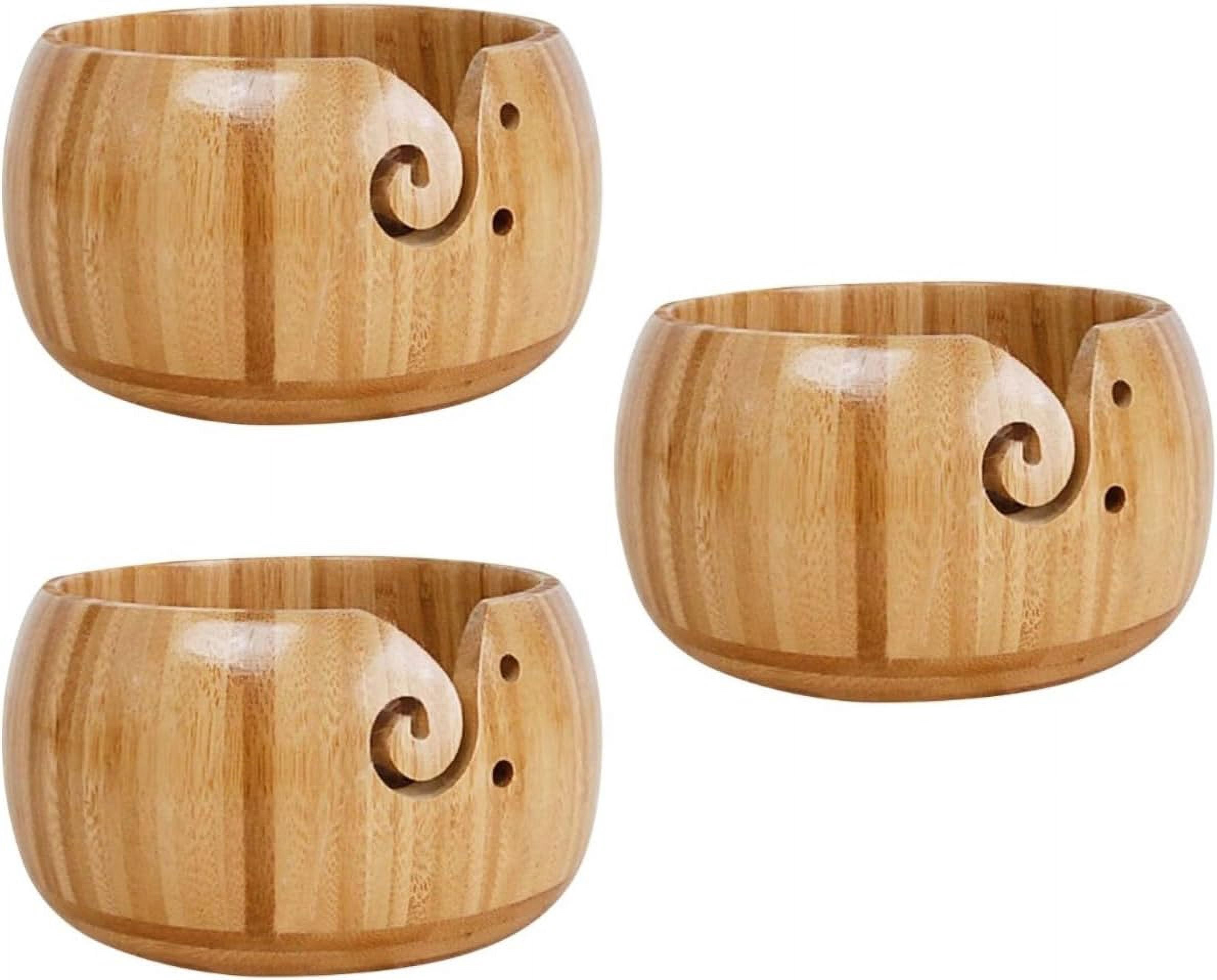 3pcs wool yarn wood storage bowl yarn storage bowl crotchet crochet ...