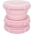 3piece Round Collapsible Bowl with Lids, Silicone Food Storage ...