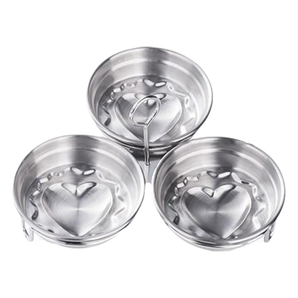 3pieces Steel Poached Egg Maker With Handle Easy To Extract Cups J1G5 ...