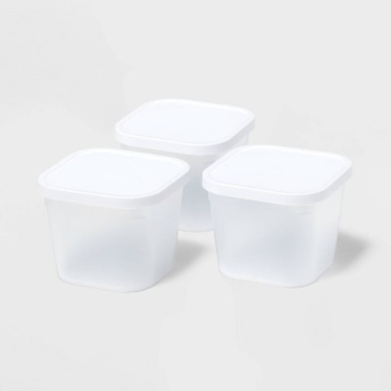 3pk Click in Place 30oz Insert Storage Containers White and Clear ...