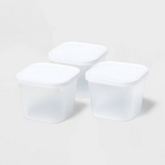 3pk Click in Place 30oz Insert Storage Containers White and Clear ...