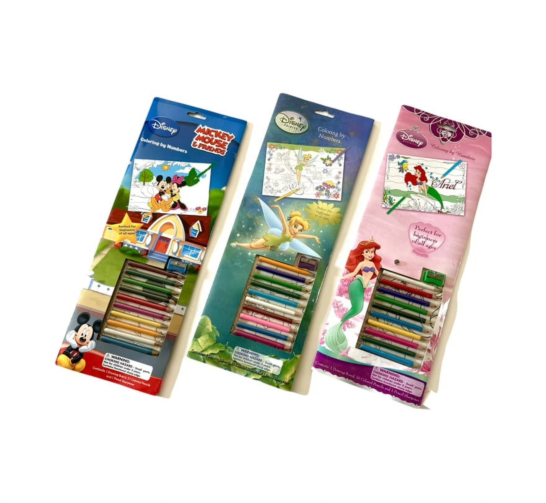 3pk Disney Assorted Drawing Posters with Coloring Pencils - Princess ...