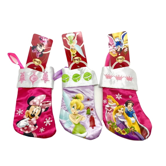 Disney Happy Holiday Stockings, Minnie Mouse, Tinkerbell, Princess ...