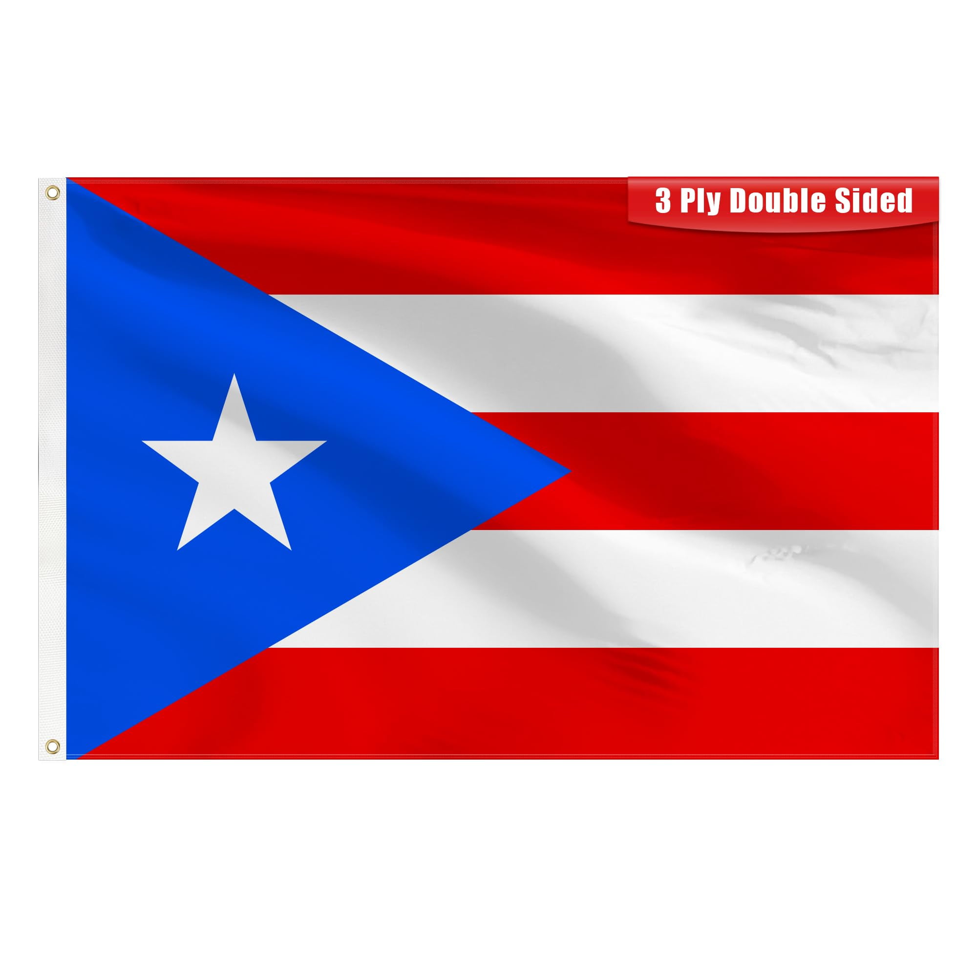 3ply Puerto Rico Flag 5x8 Ft Double Layers Heavy Duty Durable Large ...