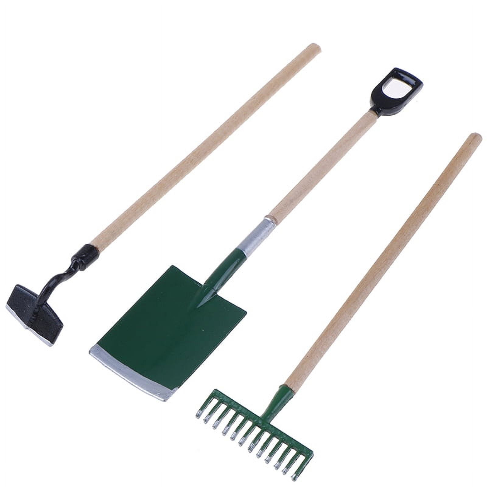 3psc/Set Metal Garden Spade Rake Tools For Dolls House Miniatures ...