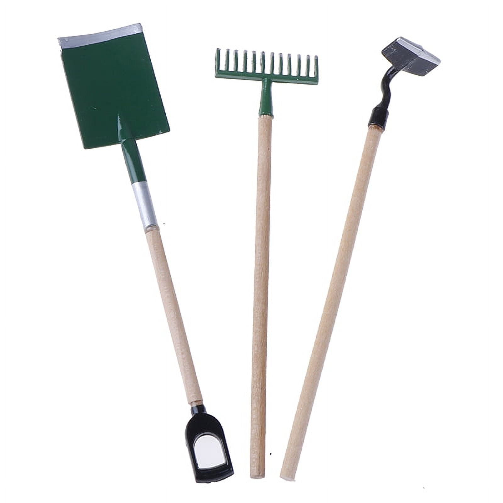 3psc/Set Metal Garden Spade Rake Tools For Dolls House Miniatures ...