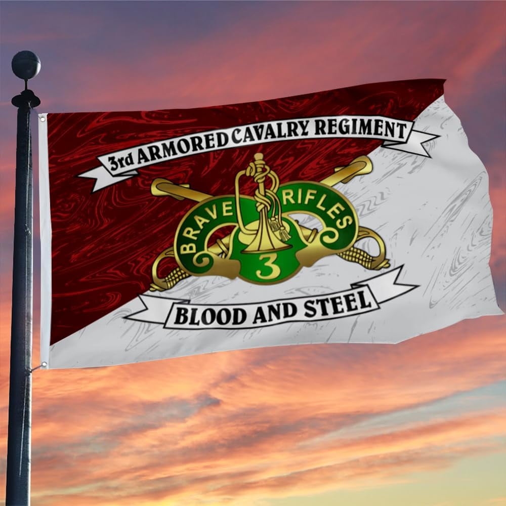 3rd Armored Cavalry Regiment Flag Blood and Steel US Military Flag ...