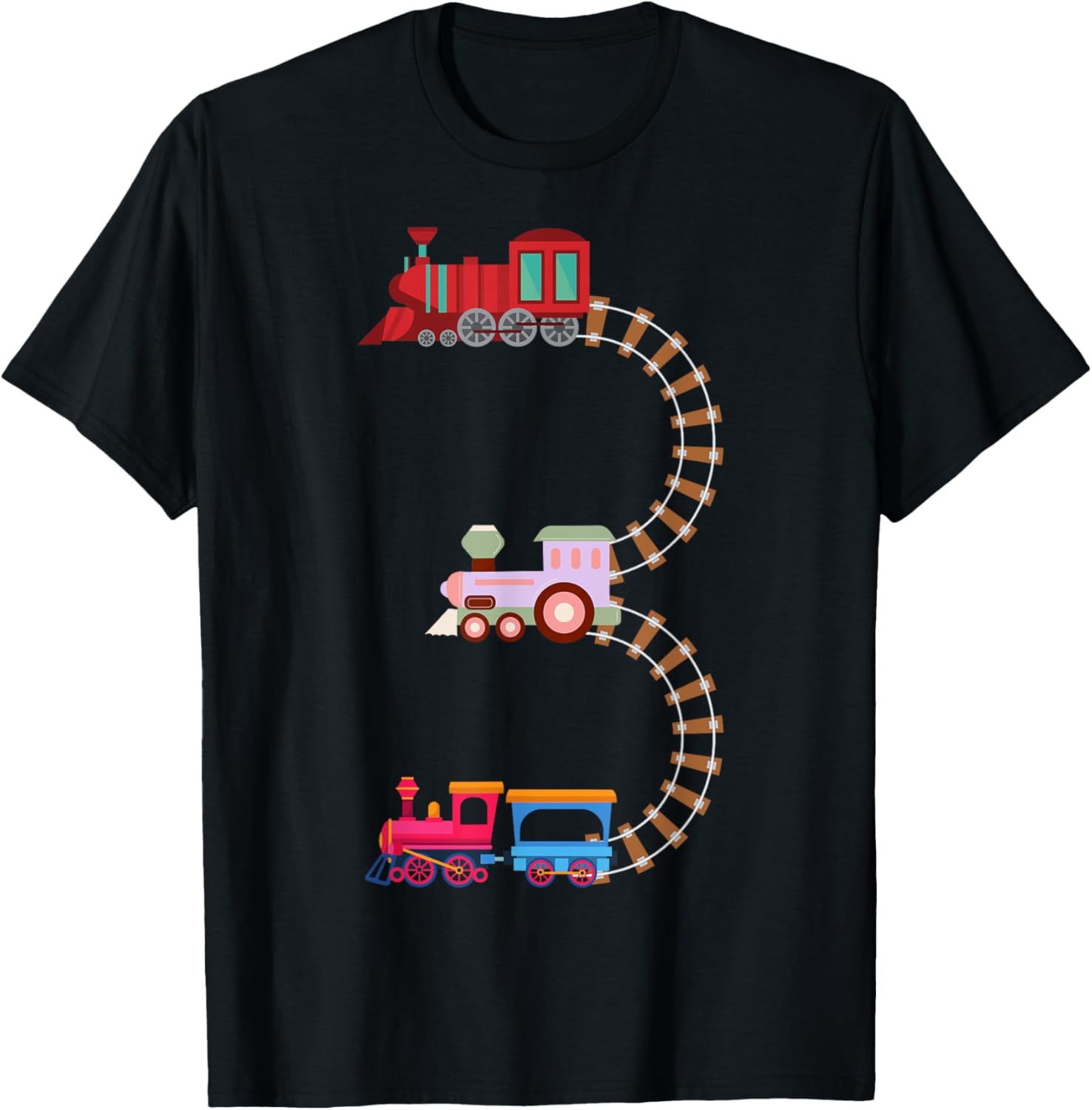 3rd Birthday Train Railroad Themed Fun 3 Years Old Boy Train T-Shirt ...