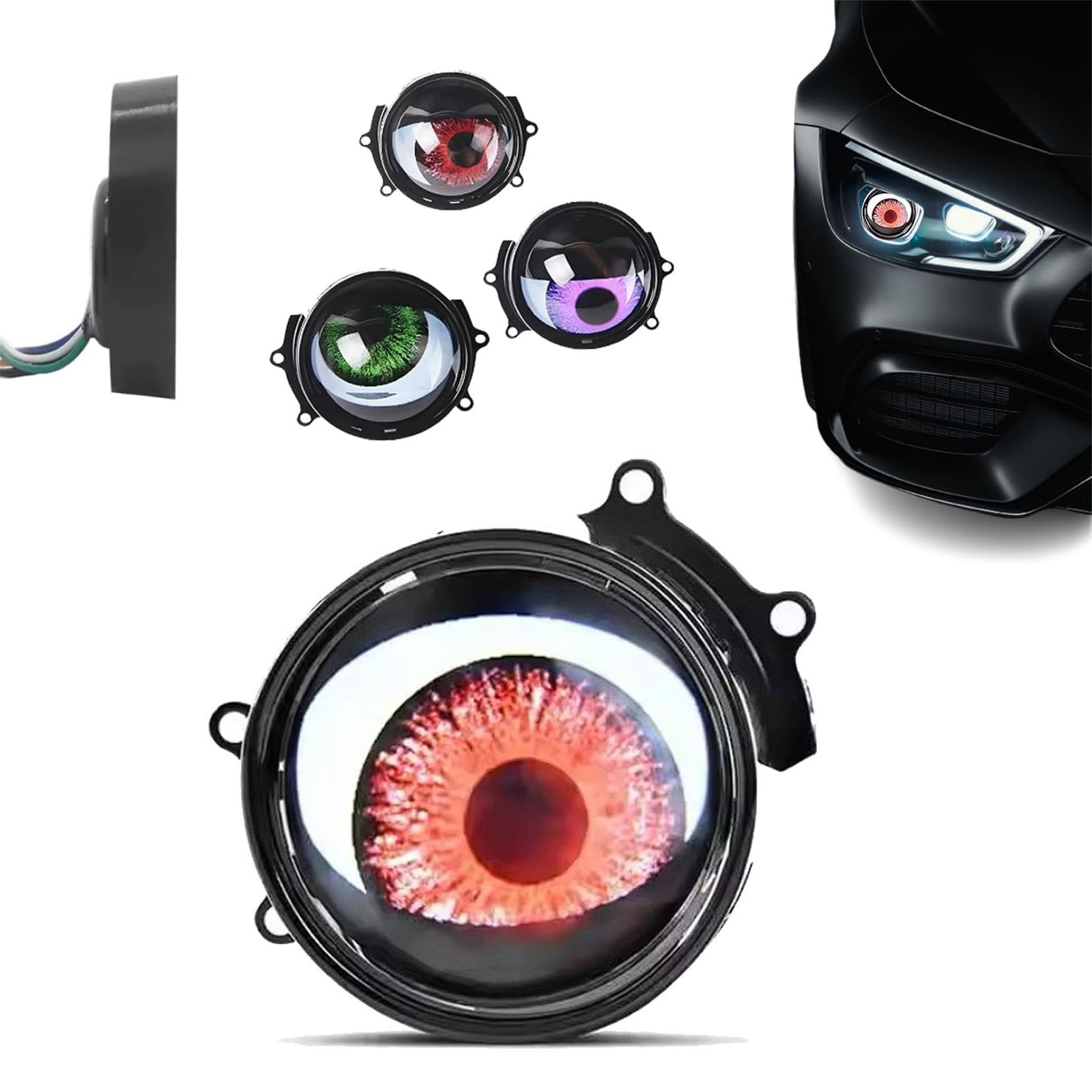 3rd Gen Big Eye Devil Eyes Light 24-Mode RGB LED Headlight for Cars ...