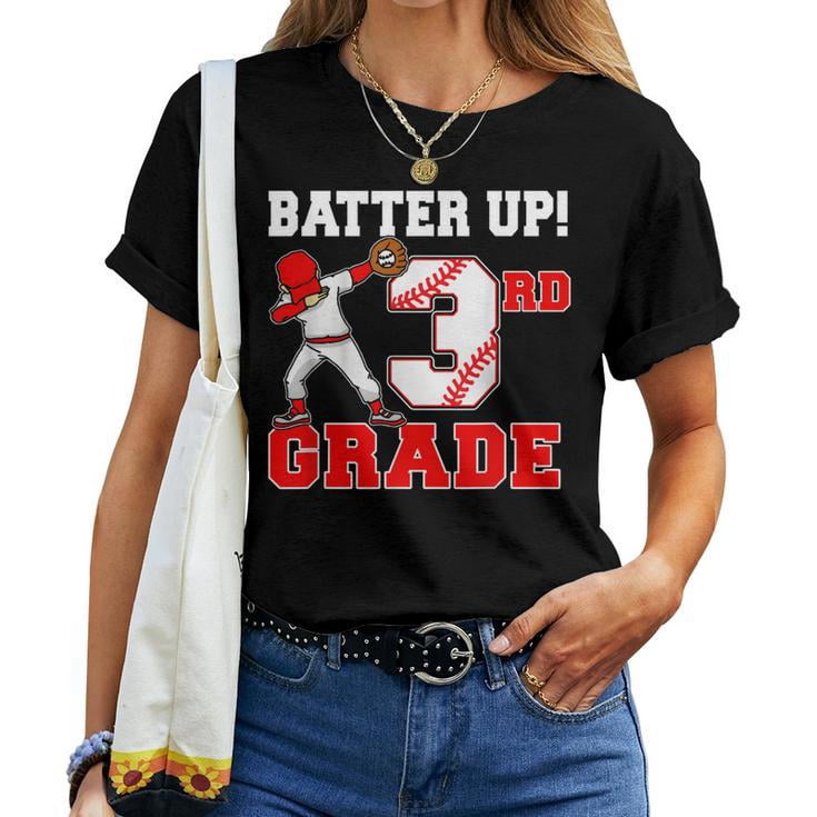 3rd Grade Back to School Batter Up T-Shirt – Baseball Themed Graphic ...