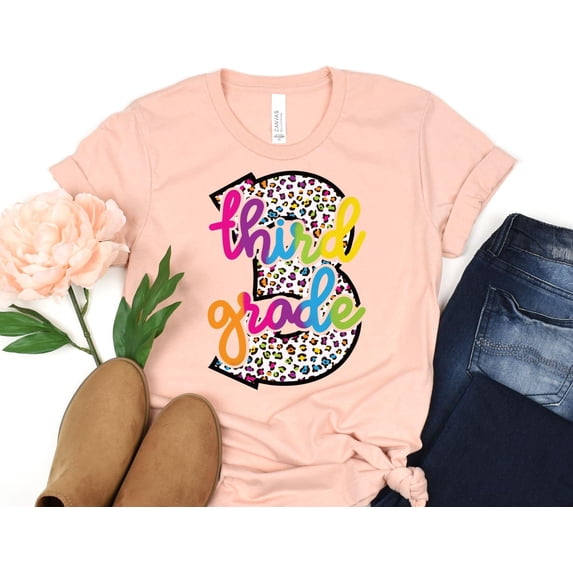 3rd Grade Leopard Print Teacher Shirt - Walmart.com