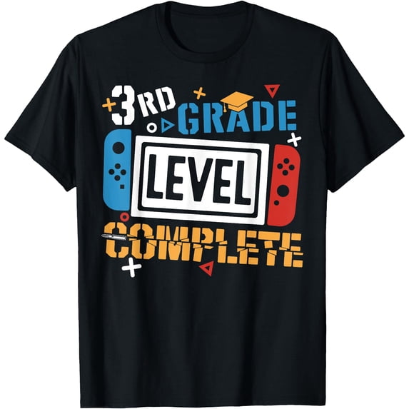 3rd Grade Level Complete Last Day Of School Gamer Boys Kids T-Shirt ...