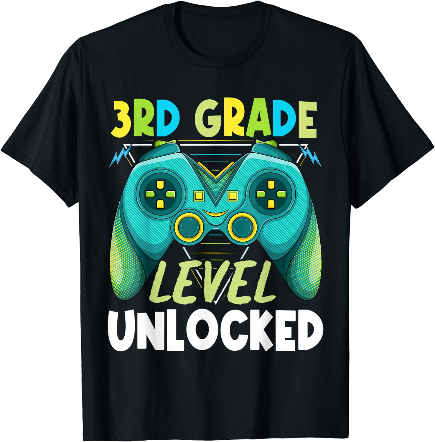 3rd Grade Level Unlocked First Day Back To School Kids Boys T-Shirt ...
