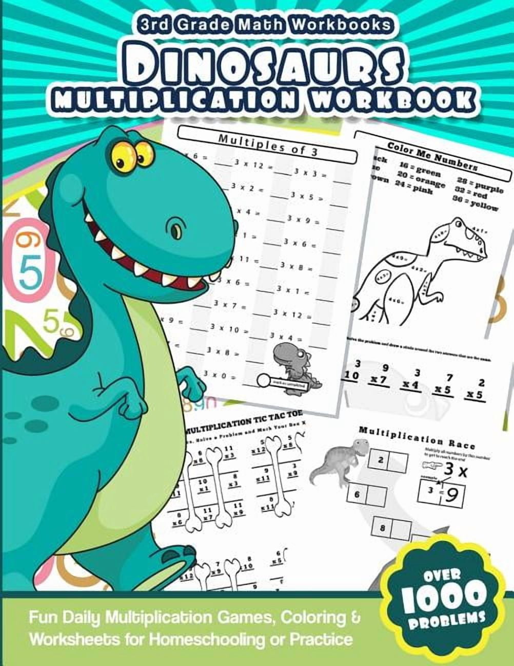 3rd Grade Math Workbooks Dinosaurs Multiplication Workbook: Fun Daily ...