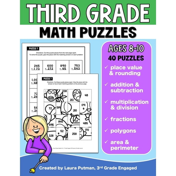 3rd Grade Math Workbooks 3rd Grade Math Puzzles, (Paperback) - Walmart.com