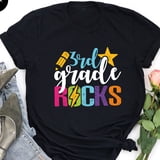 3rd Grade Rocks Back To School 3rd Grade Teacher Shirts Third Grade ...