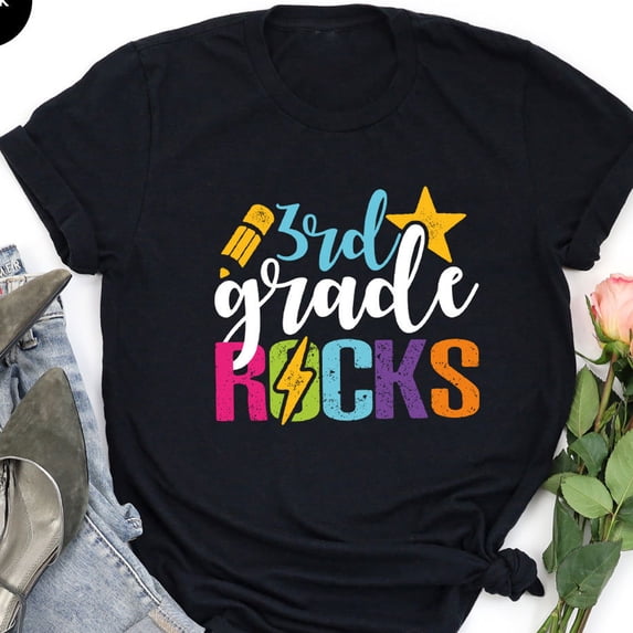 3rd Grade Rocks Back To School 3rd Grade Teacher Shirts Third Grade ...