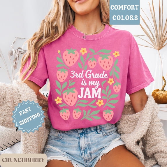 3rd Grade Teacher Shirt Strawberry Teacher Tee Cute Teacher Shirt Fun ...