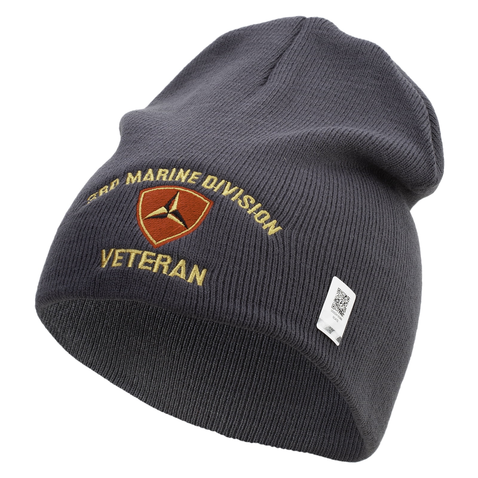 3rd Marine Division Veteran Symbol Embroidered 8 Inch Solid Knit Short ...