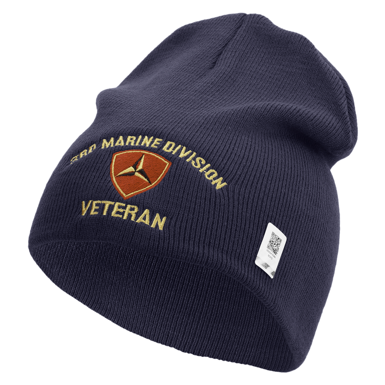 3rd Marine Division Veteran Symbol Embroidered 8 Inch Solid Knit Short ...