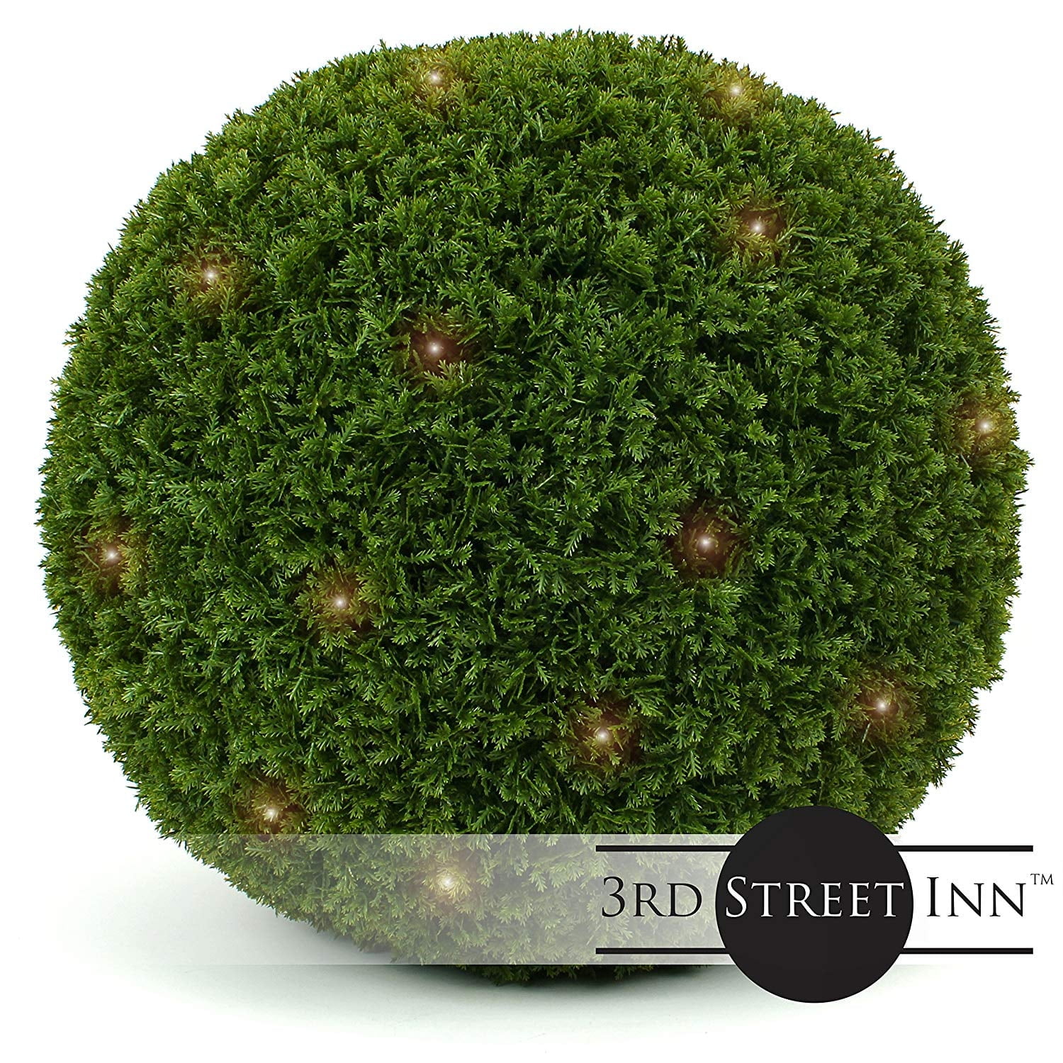 3rd Street Inn 19" Artificial Cypress Lighted Topiary Ball - 2 Pack ...