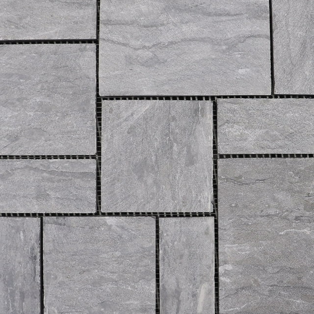 3rd Street Inn Interlocking Slate Stone Tiles (Grey Stone, 18 Pack ...