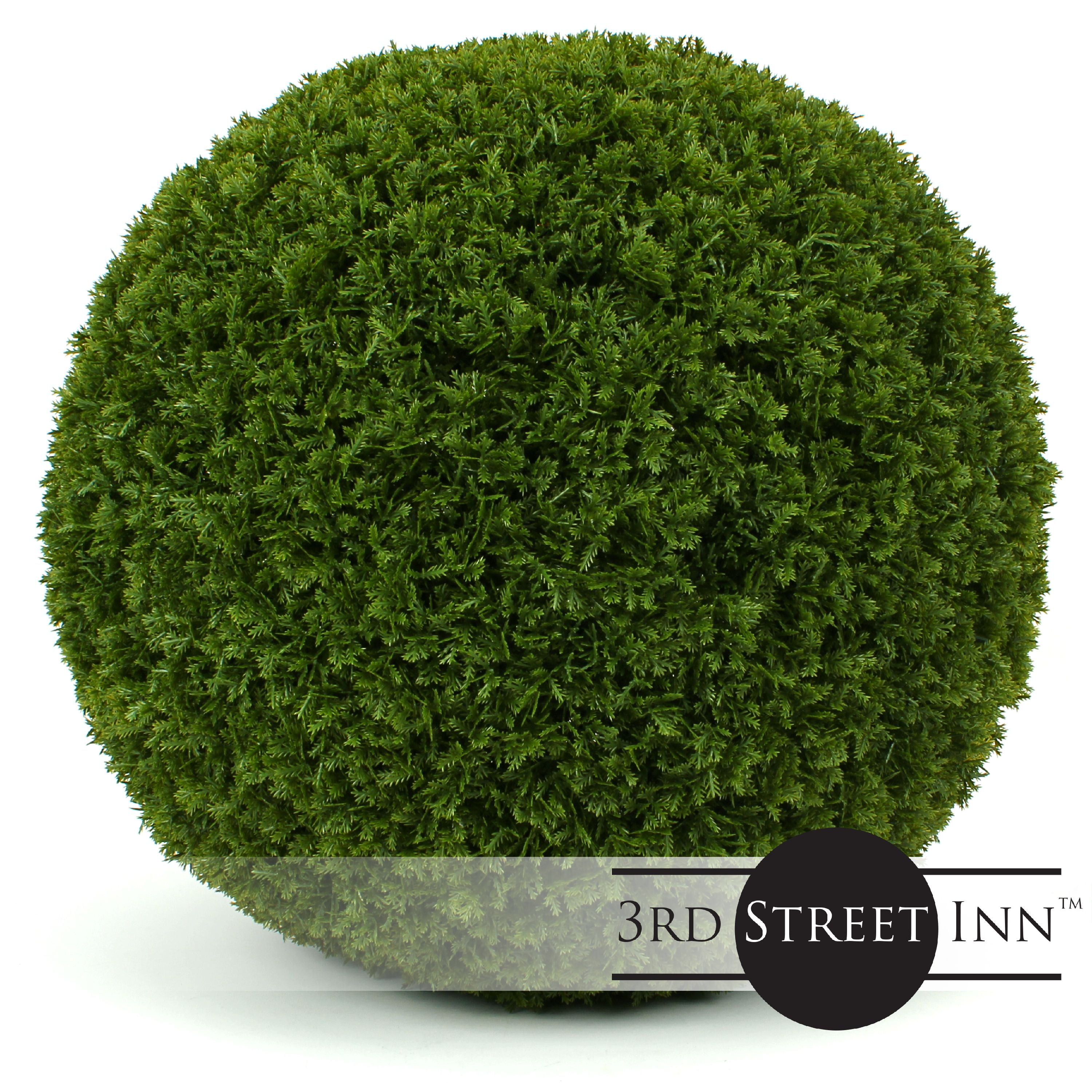 3rd Street Inn XL Cypress Topiary Ball - Artificial Plant Set - Indoor ...