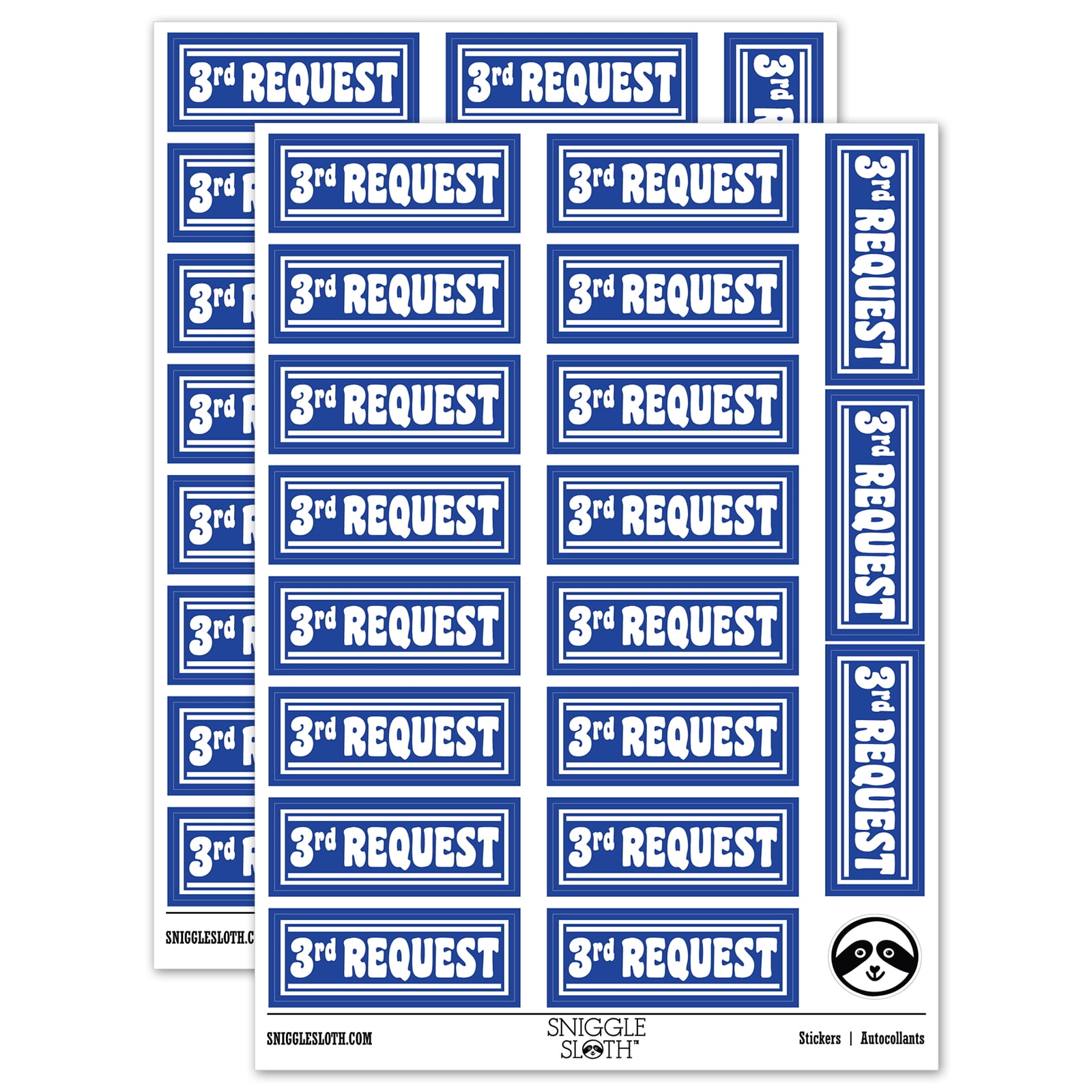 3rd Third Payment Request Sticker Set - Dark Blue - Gloss Finish - 2.00 ...