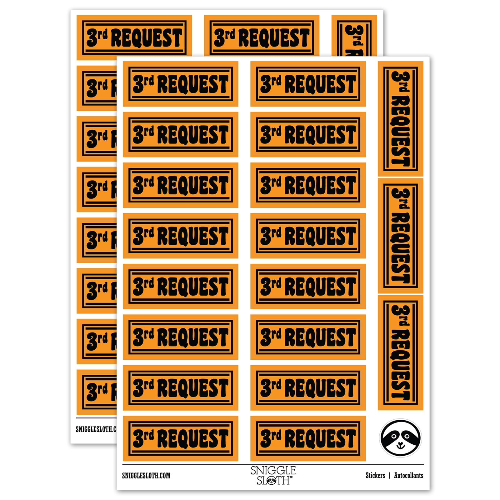 3rd Third Payment Request Sticker Set - Orange - Matte Finish - 2.00 ...