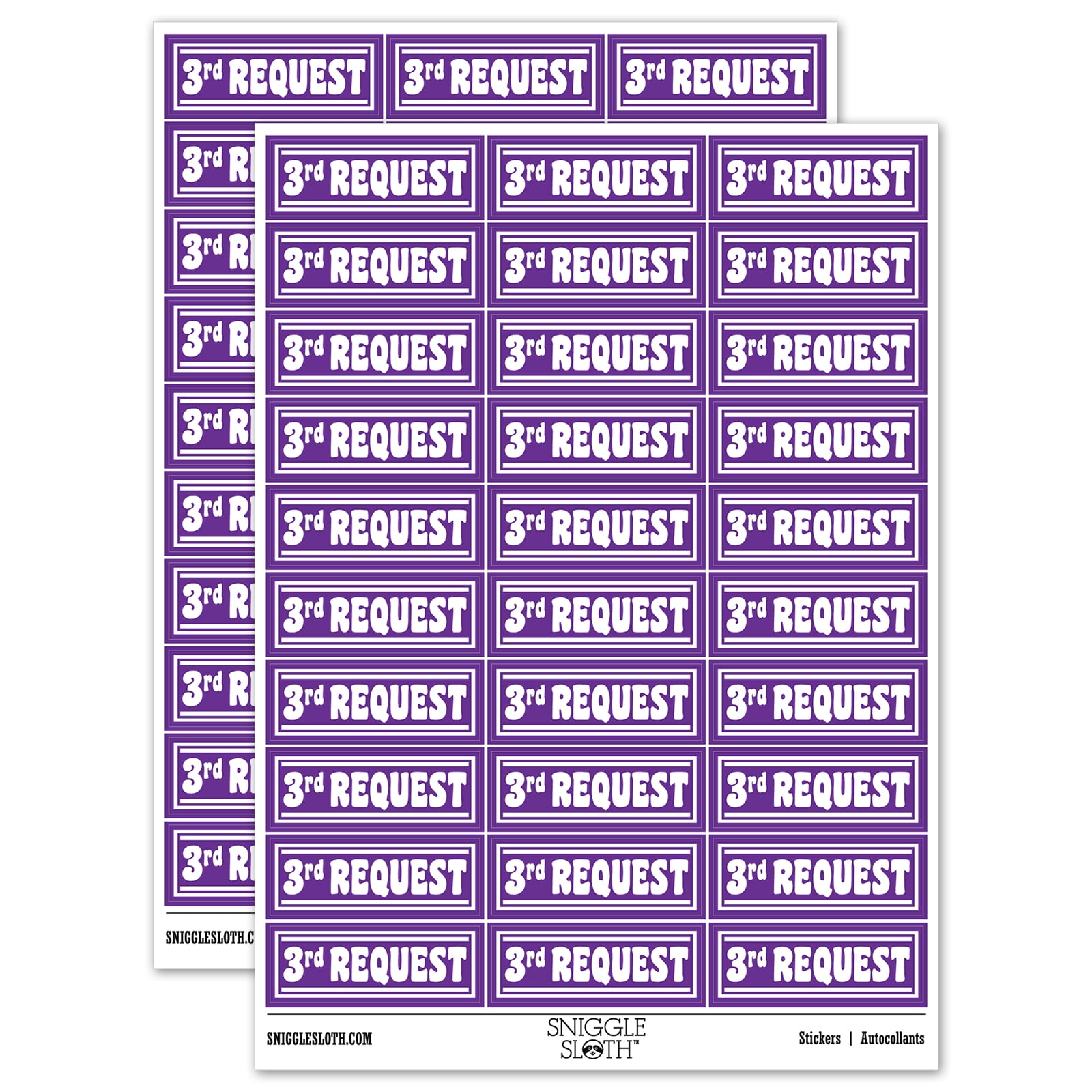 3rd Third Payment Request Sticker Set - Purple - Gloss Finish - 1.75 ...