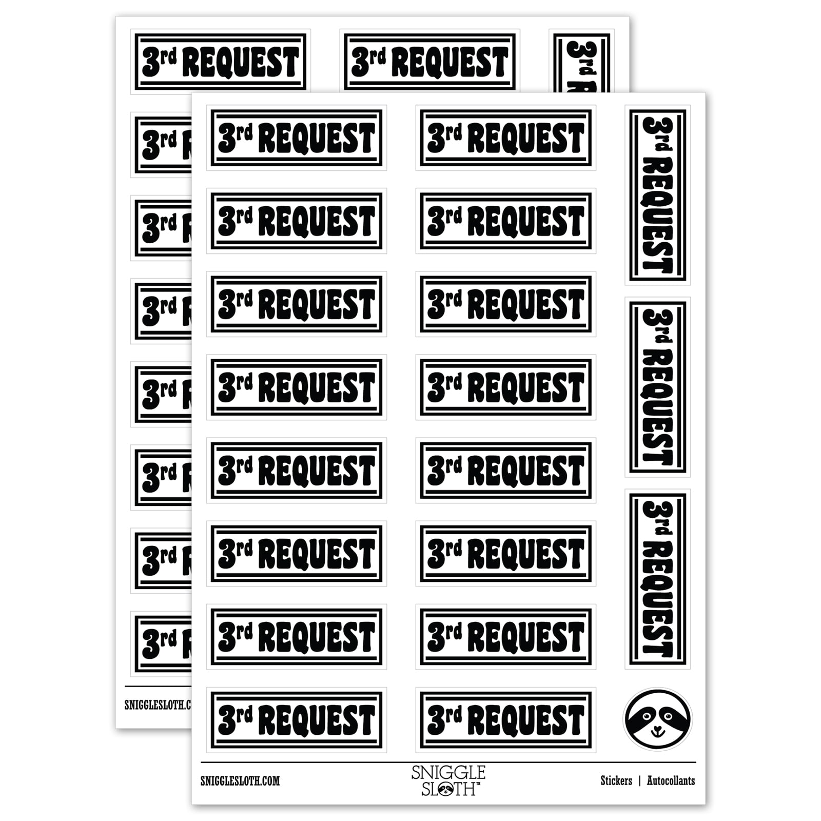 3rd Third Payment Request Sticker Set - White - Gloss Finish - 2.00 ...