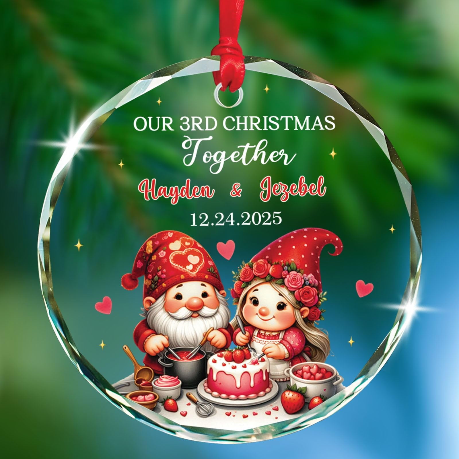 Our 3rd Xmas Together Ornament, Customized Names & Date Our Third ...