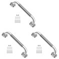 3set 12-Inch Non-Slip Shower Grab Bar Chrome-Plated Stainless Steel ...