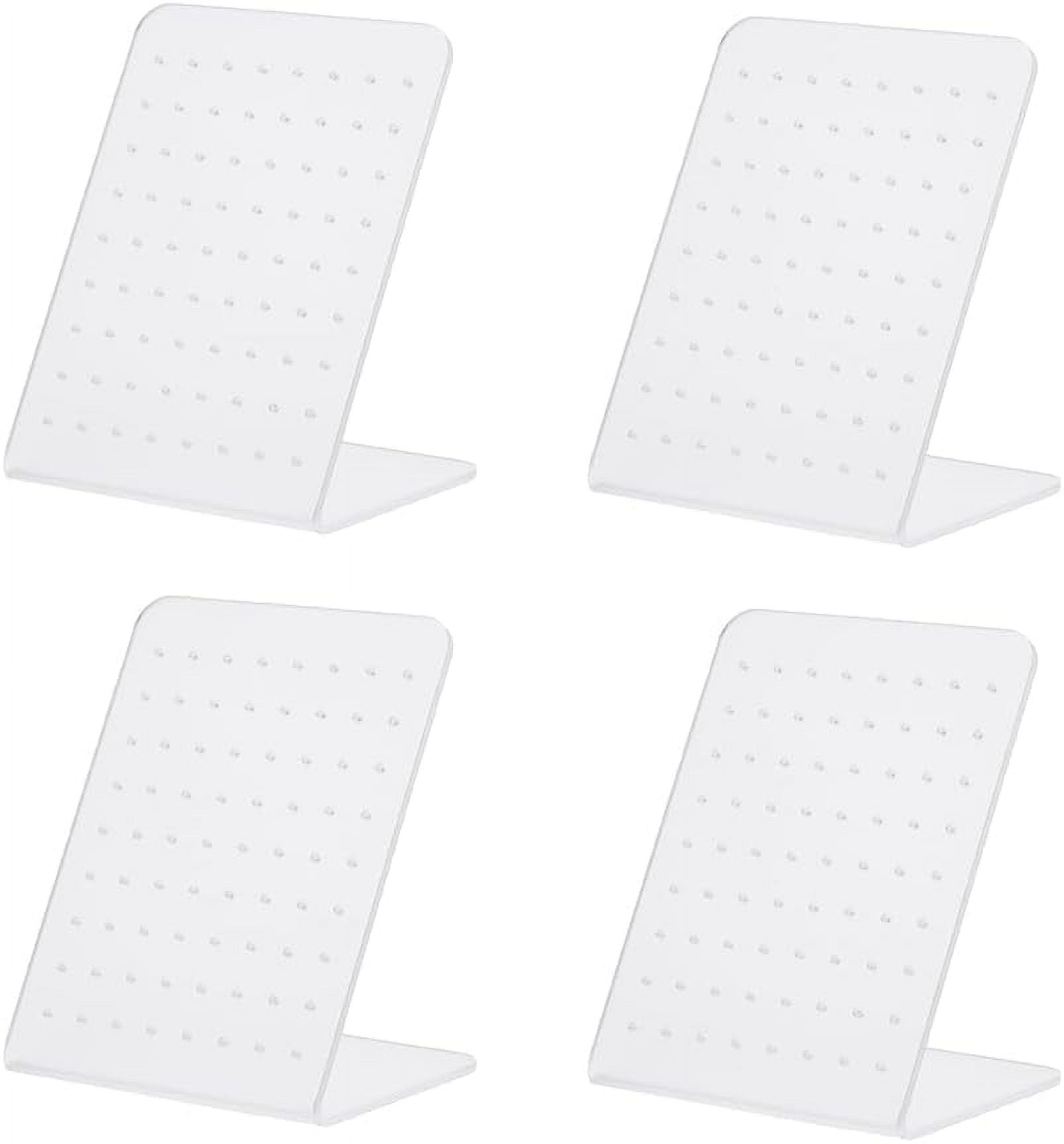 3sets 4Pcs 72 Hole Clear L Stud Display Stand Acrylic Earring Stands ...