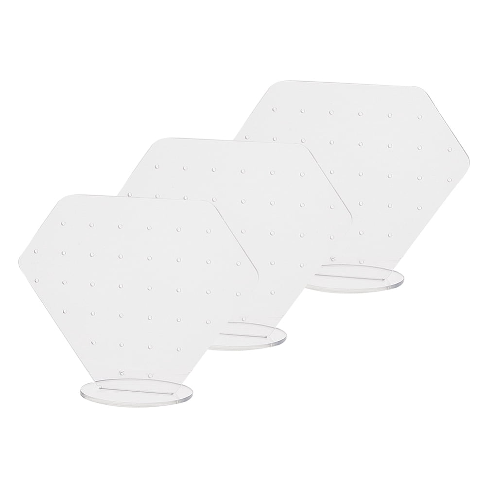 3sets Diamond Shape Transparent Acrylic Earring Display Stands Tabletop ...