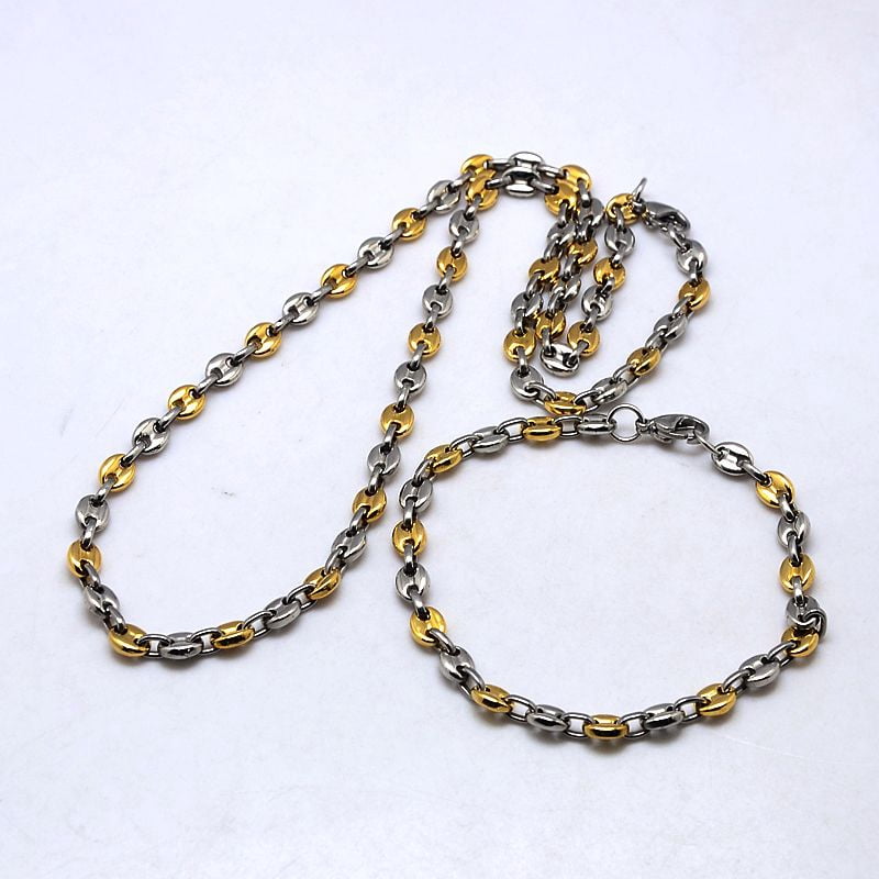 3sets Fashionable 304 Stainless Steel Jewelry Sets Necklaces and ...