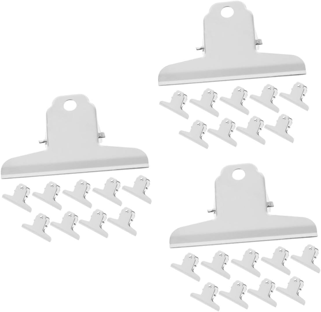 3sets Stainless Steel Clip Baggies Bakery Bags Bag Clips Binder Clips ...