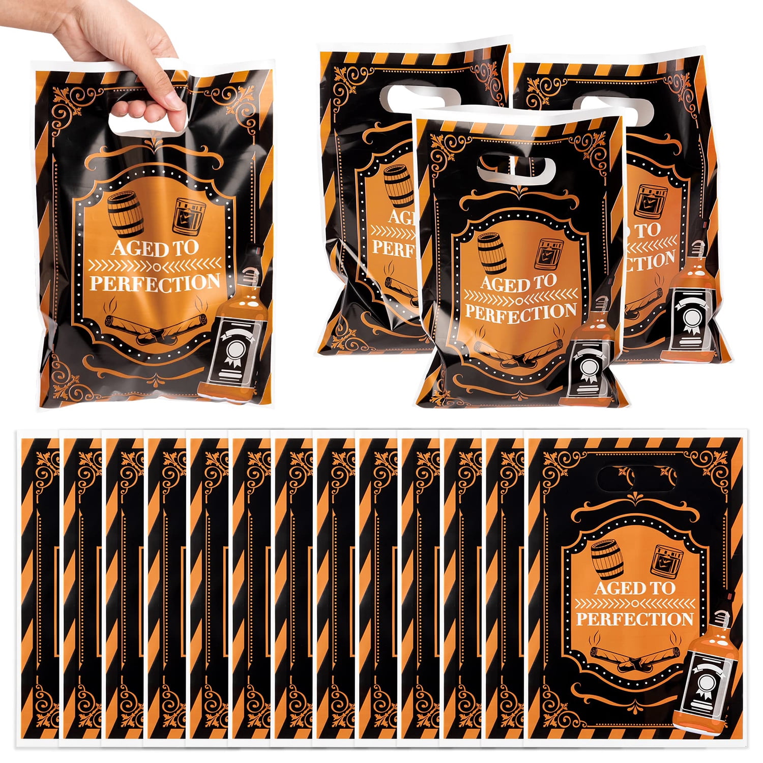 3sscha 50 Pack Whiskey Party Favor Bag Aged to Perfection Waterproof ...