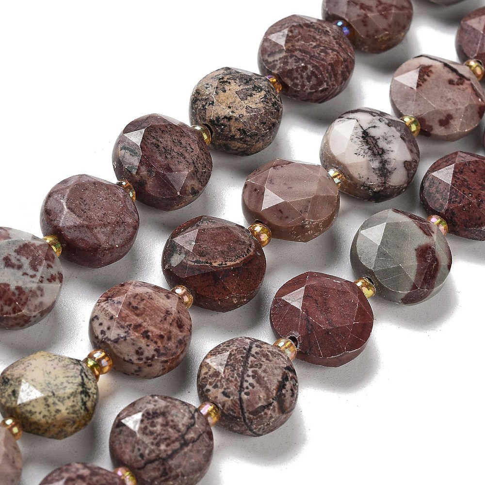3strands Natural America Picture Jasper Beads Strands with Seed Beads ...