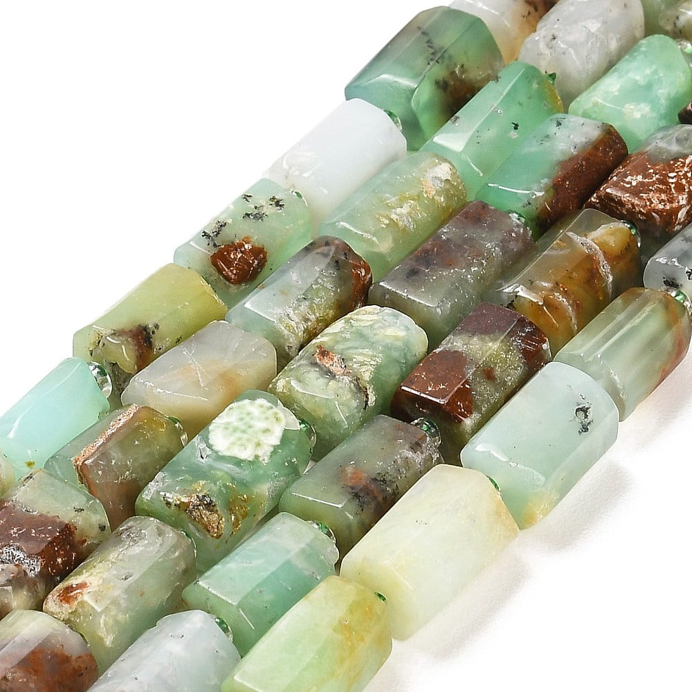 3strands Natural Chrysoprase Beads Strands with Seed Beads Faceted ...
