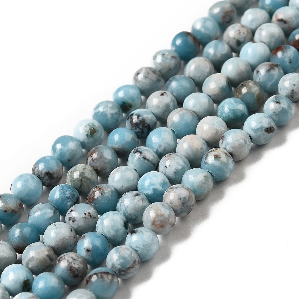 3strands Natural Gemstone Beads Strands Imitation Larimar Dyed Round ...