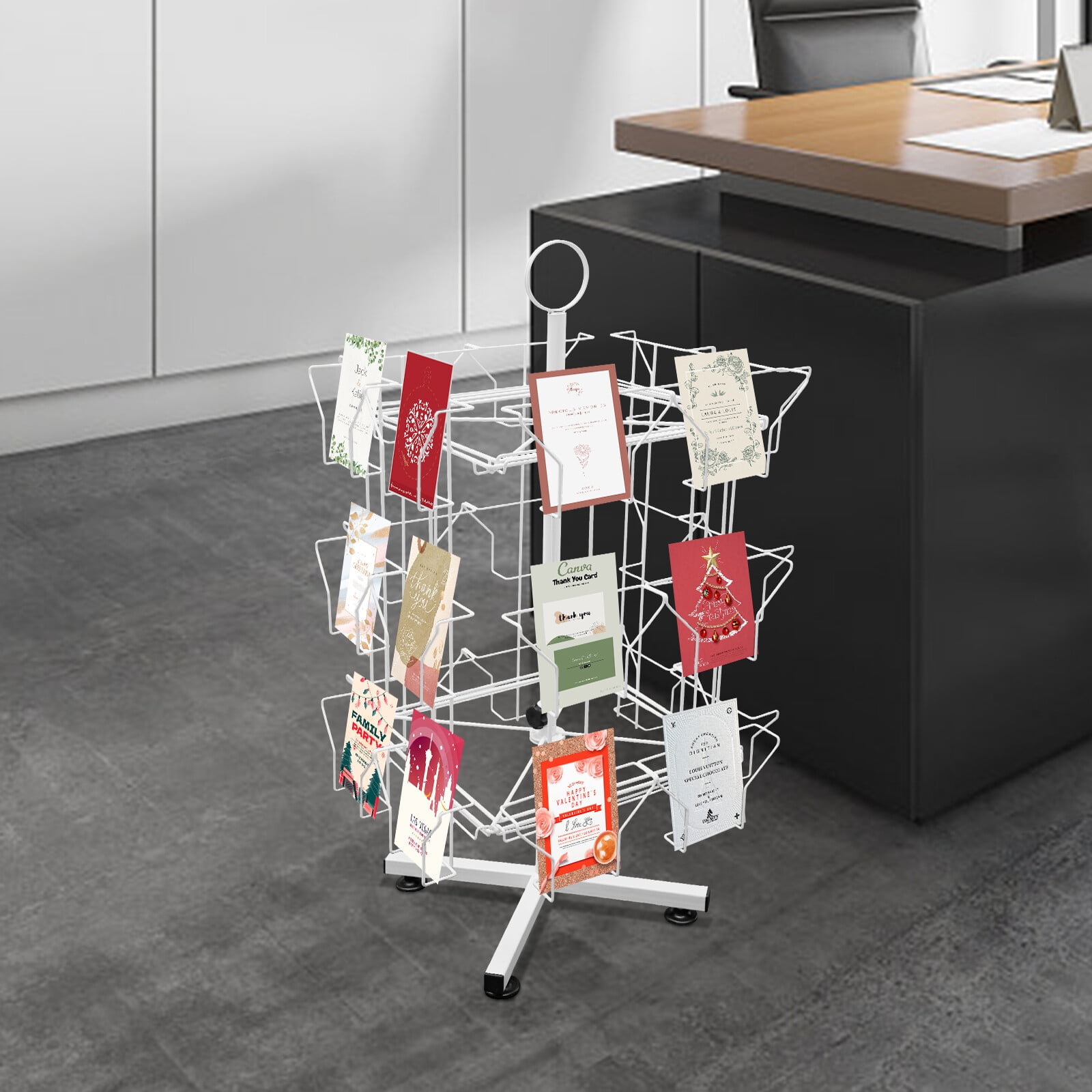 3tier 24 Pocket 360° Rotating Greeting Card Rack Retail Display Post ...