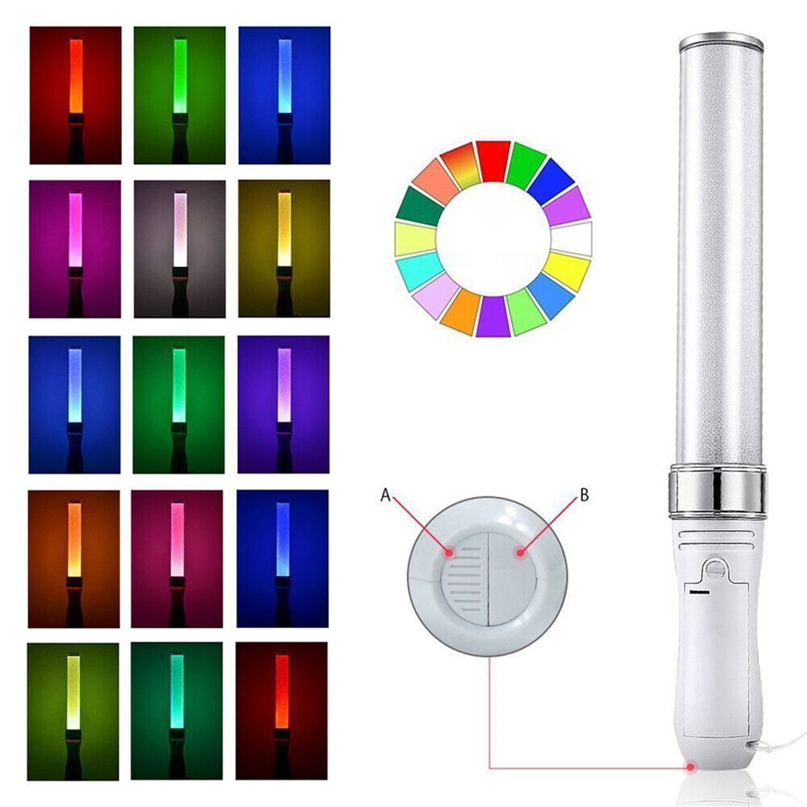 3w LED Glow Light Stick 15 Colors Change Fan Cheering Lightstick for ...