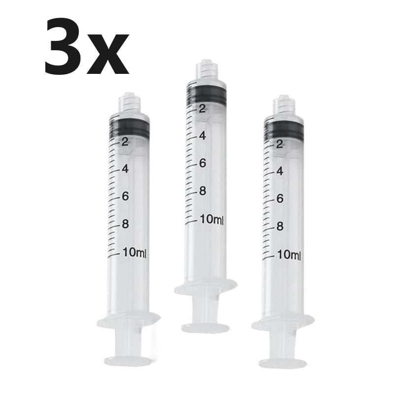 3x 10mL Plastic Syringe Luer Lock Screw-in Tip Liquid Animal Feeder ...