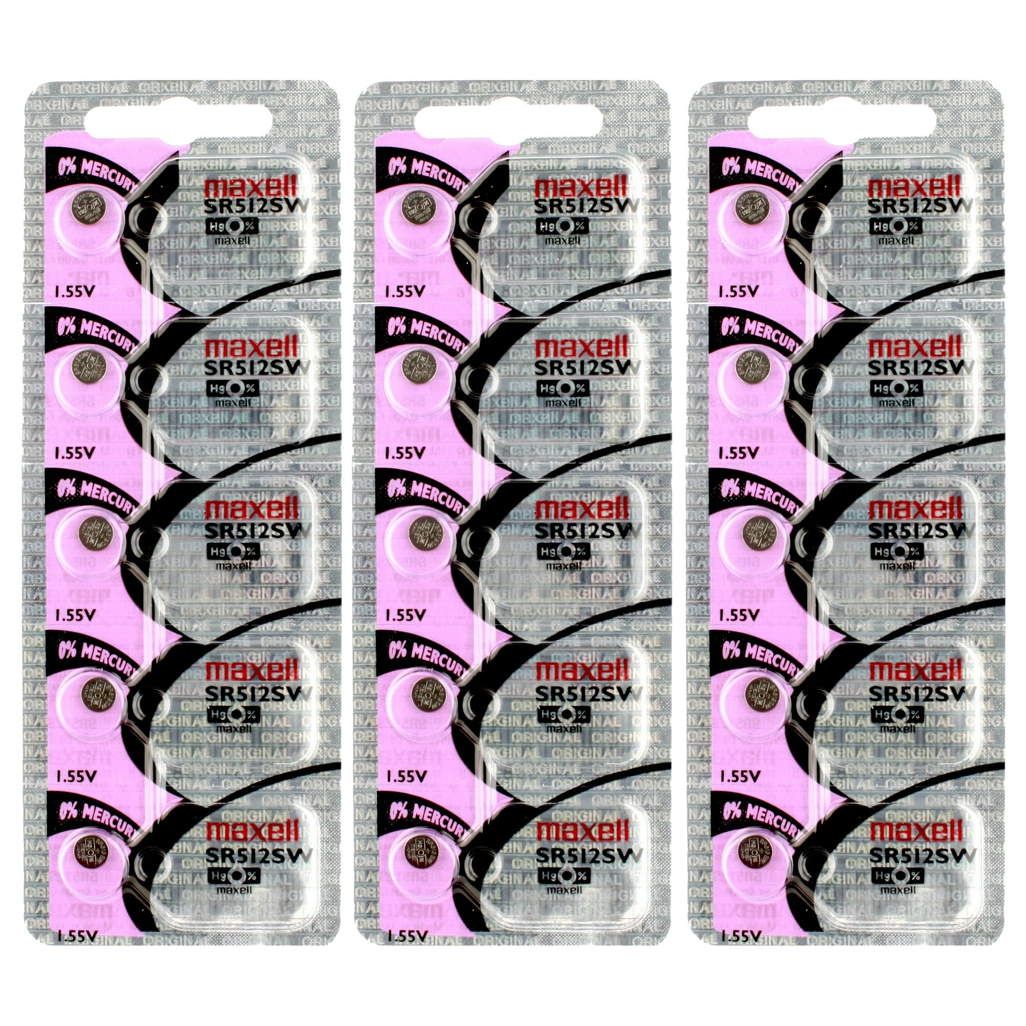 3x 5PK Maxell Silver Oxide Watch Battery SR512SW Low Drain Replaces 335 ...