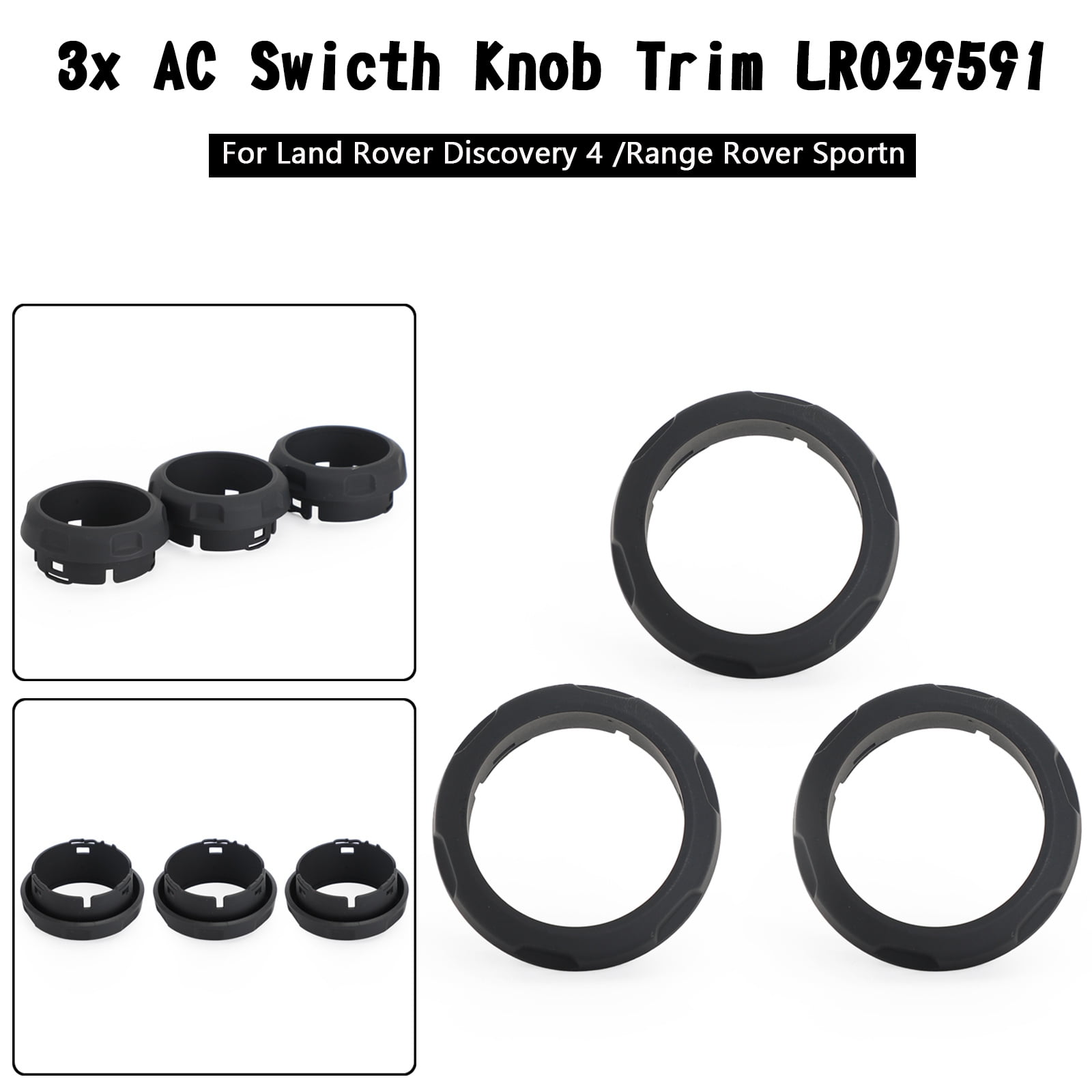 3x AC Swicth Knob Trim LR029591 For Land Rover Discovery 4 /Range Rover ...